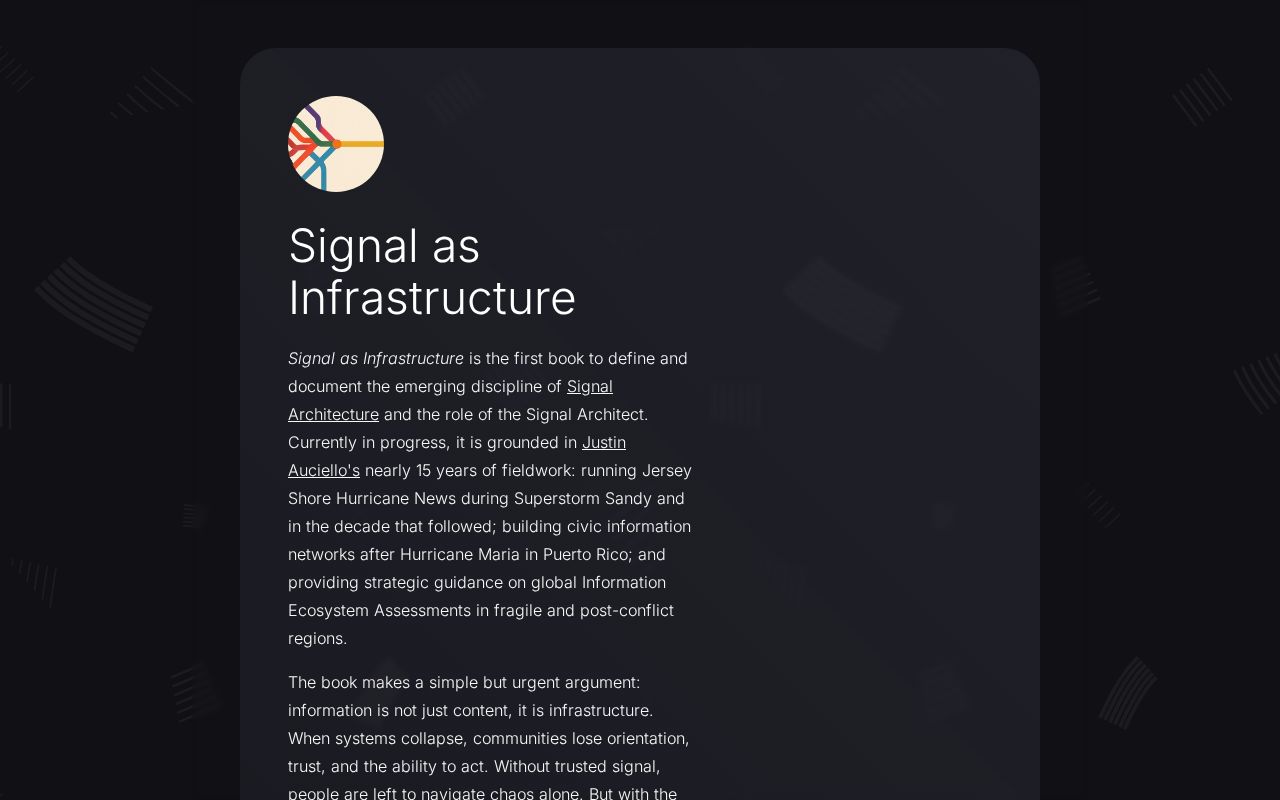 Signal as Infrastructure